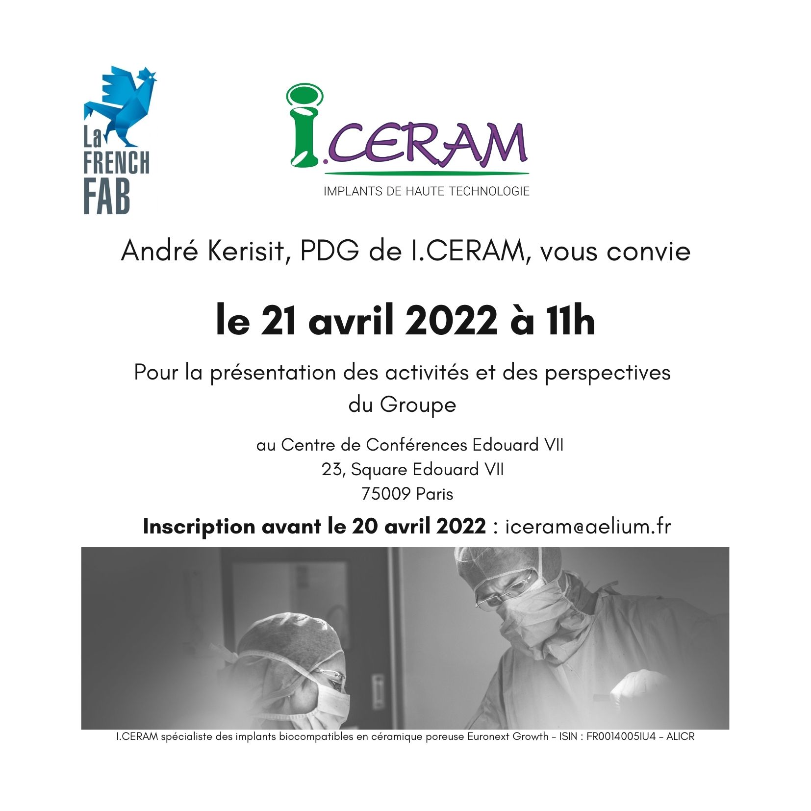 Présentation des activités et des perspectives du Groupe - I.Ceram